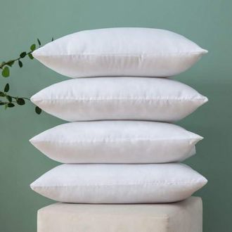 Miulee Coussin Lot de 4, Garnissages D&eacute;coratifs pour Canap&eacute;s, Blanc 40x60 cm, Int&eacute;rieur