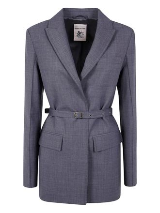Semicouture veste ceinturée à revers crantés - Gris
