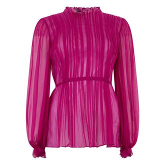 Alberta Ferretti Bluse mit Raffung an der Taille - - Blouses & Shirts - Damen - Rosa - S