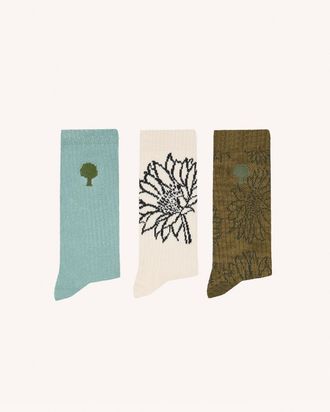 Faguo Lot de chaussettes &eacute;cru et kaki