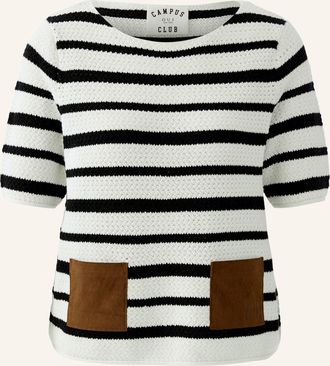Oui Strickshirt schwarz