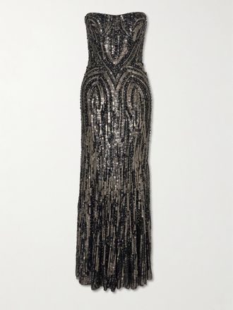 Jenny Packham Robe Du Soir Bustier En Tulle &Agrave; Ornements Euphoria - Noir