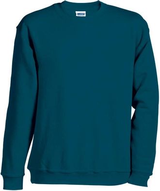 James & Nicholson JN040 Round Sweat Heavy Sweatshirt Rundhals Pullover Übergröße, Farbe:Petrol;Größen:XXL