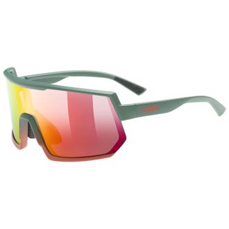 Uvex sportstyle 235 - Sportbrille f&uuml;r Damen und Herren - 100% UVA-, B, C Schutz - druckfreier Sitz & perfekter Halt - moss grapefruit matt/red - one size