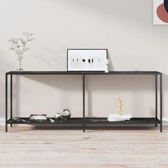 vidaXL Table console Noir 200x35x75,5 cm Verre tremp&eacute; Vidaxl