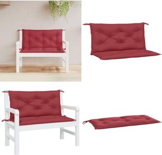 vidaXL Gartenbank-Auflagen 2 Stk. Weinrot 100x50x7 cm Oxford-Gewebe - Sitzkissen - Gartenkissen - Outdoorkissen - Balkonkissen - Terrasse - Home & Living