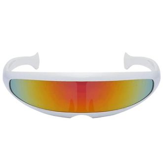 Generic Lunettes de soleil miroir - Lunettes de soleil futuristes &eacute;troites cyclopes | Lunettes de soleil miroir pour homme, visi&egrave;re enveloppante futuriste ave