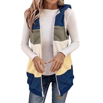 Generic Gilet Sans Manche Femme Gilet Femme D&eacute;contract&eacute; Quotidien Ville Polaire Col Montant Zipp&eacute; - L&eacute;ger Avec Poches Pour Confort D&eacute;contract&eacute;