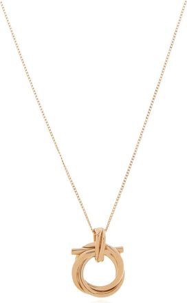 Ferragamo Femme, Accessoires, Jaune, Taille: ONE Size Gancini Pendant Necklace