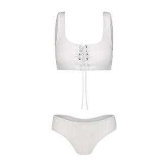Federica Tosi Femme, Maillots de bain, Blanc, Taille: 38 FR &Eacute;l&eacute;gante Robe Noire Costume