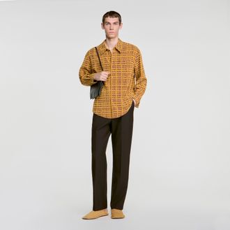 Sandro Hemd mit Samt-Flockdruck