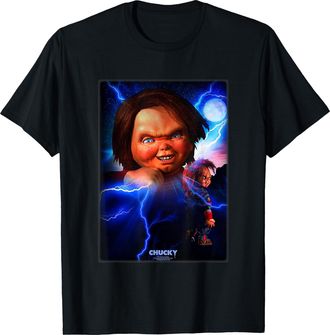 Chucky Lightning Horror Portrait T-Shirt