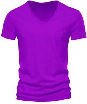 Generic T-shirt &agrave; col en V pour homme - Manches courtes - Coupe ajust&eacute;e - Confortable - Doux - D&eacute;contract&eacute; - Pour lentra&icirc;nement en plein air, la gym, lentra&icirc;n
