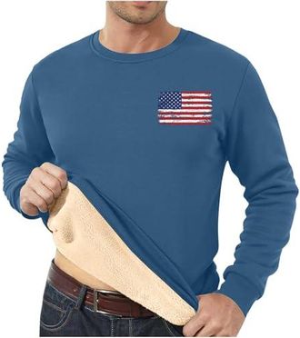 Generic Sweat-shirt en polaire pour homme - Manteau moelleux 2025 pour homme - Printemps et automne hiver - Imprimé en 2D - Drapeau national rétro - Mode déco