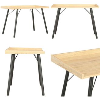 vidaXL Vidaxl - Schreibtisch Eiche 90&times;50&times;79 cm - Schreibtisch - Eiche Optik - Schwarzer Schreibtisch - Home Office M&ouml;bel - B&uuml;rostuhl - Home & Living