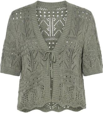 Angel Of Style Strickjacke Strickjacke Straight Fit Ajourstrick Halbarm
