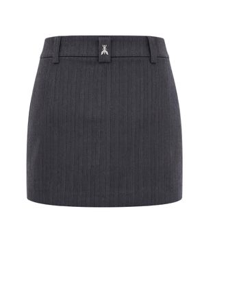 Patrizia Pepe Herringbone Grey Mini Skirt - Gray