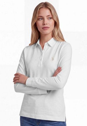 U.S.Polo Association Poloshirt USLillyy - Damen Poloshirt Longsleeve mit Knopfleiste