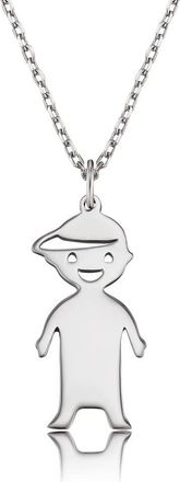 Engelsrufer Damen Halskette aus Sterling Silber und Jungen Anhänger - gravierbare Flächen - Karabinerverschluss - in drei Längen verstellbar - Länge: 50cm