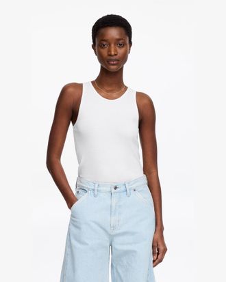 Arket Geripptes Tanktop -Wei&szlig;