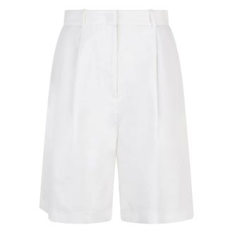 Fabiana Filippi Femme, Shorts, Blanc, Taille: 40 FR Tailored Linen-Blend Bermuda Shorts