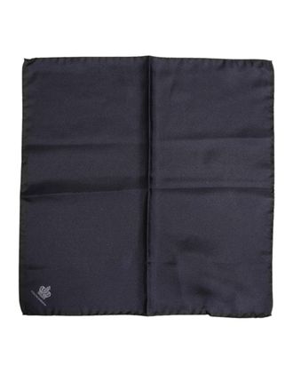 Dolce & Gabbana Blue Dg Crown Silk Square Men Foulard Scarf