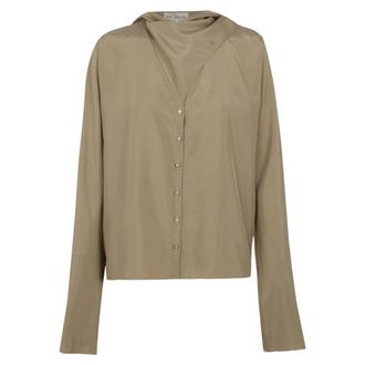 Cortana Femme, Blouses et Chemises, Vert, Taille: 44 FR Chemise en popeline de soie
