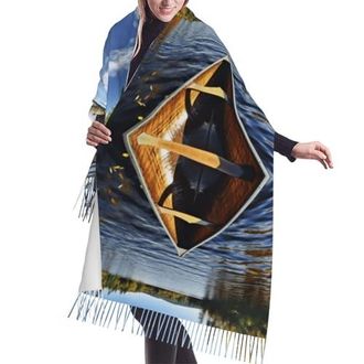 Generic Cano&euml; Sur Le Lac Femme Foulard Grande Ch&acirc;le Wrap Confortable Etole Pour Hiver Automne Cadeau Mariage