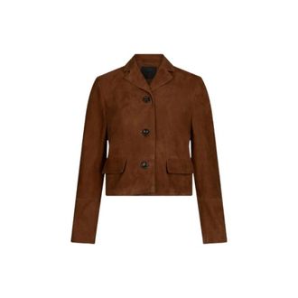 Liu Jo Kurze Boxy-Fit-Wildlederjacke - - Jackets - Damen - Braun - S