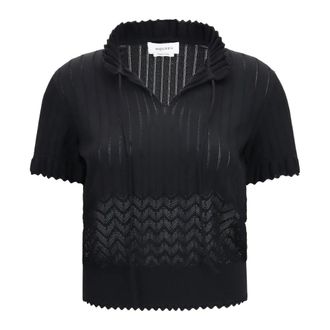 Alexander McQueen Pointelle-Strickoberteil - - Knitwear - Damen - Schwarzk - M