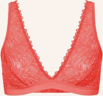 erlich textil Erlich Textil Dreamy Lace B&uuml;gelloser Plunge Bh Gro&szlig;e Cups Mittlerer Halt Aus Nachhaltiger Spitze - Verstellbare Tr&auml;ger orange