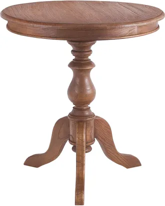 Clp Beistelltisch Wiva, runder Holztisch 70cm Durchmesser für Wohnzimmer und Esszimmer, Mindiholz mit Tischplatte, Farbe:braun