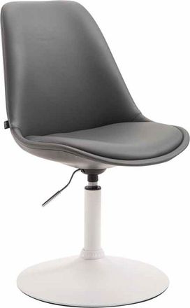 Clp Esszimmerstuhl Maverick Kunstleder I höhenverstellbarer Lehnstuhl I Drehstuhl mit Trompetenfuß I Sitzhöhe von ca. 43-48 cm, Farbe:grau, Gestell Farbe: