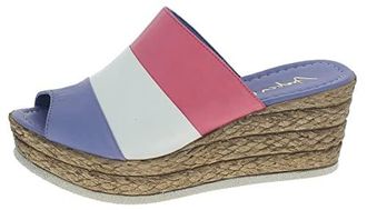 Andrea Conti Mules pour Femme, Lilas, Blanc, Corail, 38 EU