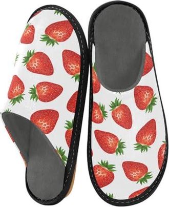 HMZXZ Pantoufles &agrave; motif fraise pour homme et femme - Pantoufles dint&eacute;rieur - Chaussons dint&eacute;rieur - Chaussures de chambre &agrave; coucher ou de voyage, multicolo