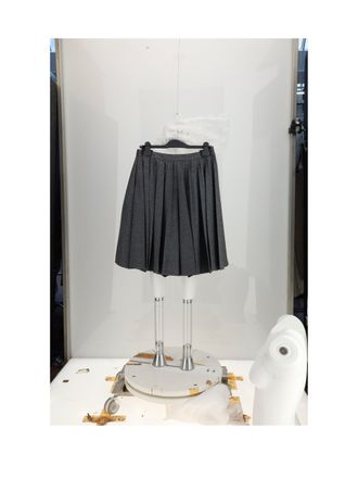 Dior Womens Skirt Grey Wool