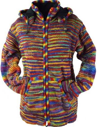 Guru Shop Guru-Boutique, Cardigan en Laine Népalais, Modèle 12, Size:M, Vestes, Cardigans et Ponchos