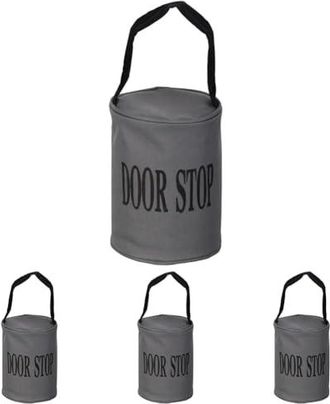 Esschert Design T&uuml;rstopper, Kanevas, Sand, grau, 12.5 x 12.5 x 16.2 cm (Packung mit 4)