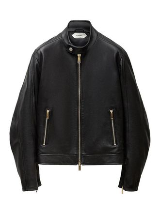 Versace Ledermantel - Schwarz