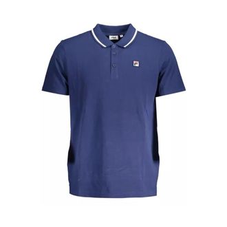 Fila Homme, Tops, Bleu, Taille: S Polo &Eacute;l&eacute;gant avec Logo Contrastant