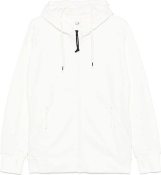 C.P. Company Kapuzenjacke mit Goggle-Detail - Wei&szlig;