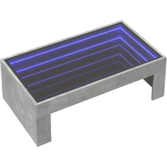 vidaXL Table basse avec led infini gris b&eacute;ton 90x50x30 cm Vidaxl