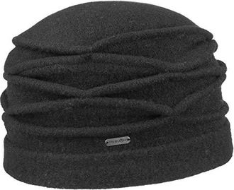 Mcburn Toque en Laine Foulée Kamita Chapeau en Laine foulée Bonnet pour lhiver (Taille Unique - Noir)