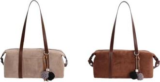 Generic Sac &agrave; bandouli&egrave;re polyvalent en cuir synth&eacute;tique pour femme, sac &agrave; bandouli&egrave;re tendance, voyage, travail, shopping, Marron + caf&eacute;, 16.14x9.84x5.12inch