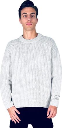 C.P. Company C.p. Company, Homme, Pulls, Blanc, Taille: L Pull en Tricot Ras du Cou