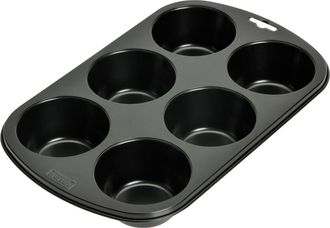 Original Kaiser Original Kaiser Inspiration Muffinform für 6 Muffins, Muffin Backblech 29 x 18 cm, antihaftbeschichtet, Standardgröße, Cupcake Formen, Schwarz