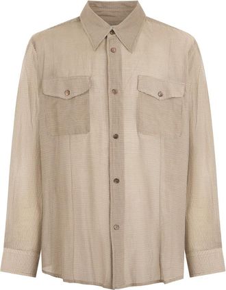 Our Legacy Homme, Chemises, Beige, Taille: M Chemise &agrave; Carreaux en Soie et Coton