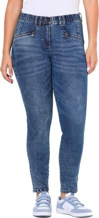 Ulla Popken Damen große Größen Übergrößen Plus Size Jeans Sarah, schmales Bein, Zipptaschen, Stretch Blue Denim 22 834687902-22