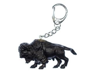 Miniblings Porte-cl&eacute;s buffle - Bijou fantaisie fait &agrave; la main I Boeuf Bison animal troupeau noir - Pendentif porte-cl&eacute;s, Noir, 65mm