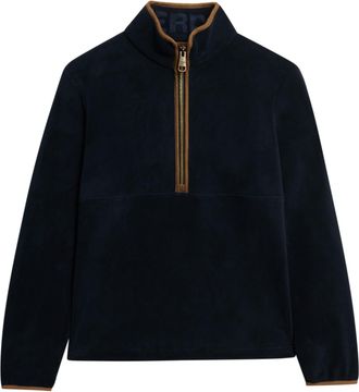 Superdry Damen Estate Fleecejacke mit halblangem Reißverschluss Finster Marineblau 38